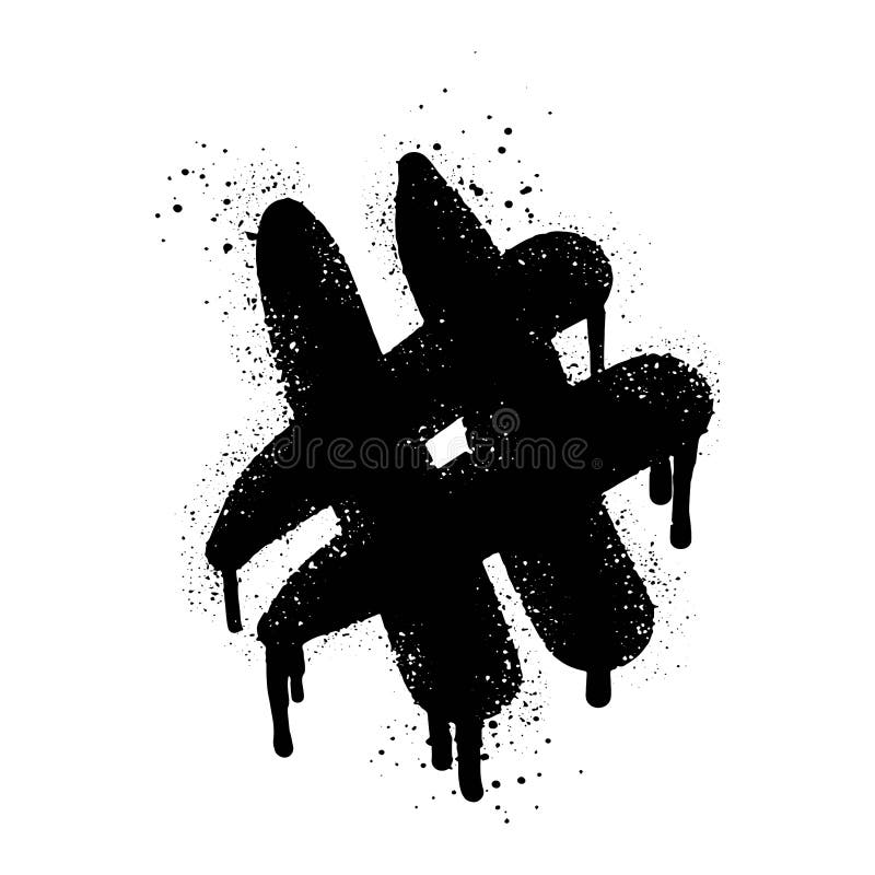 Doodle Element Hashtag Icon. Spray Painted Graffiti Hash Tag Symbol in ...