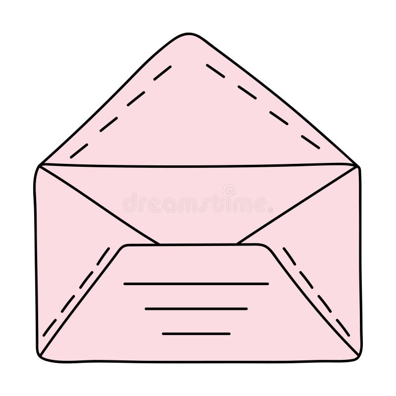Doodle Envelope. Postal Element. Mail Icon Stock Vector - Illustration ...