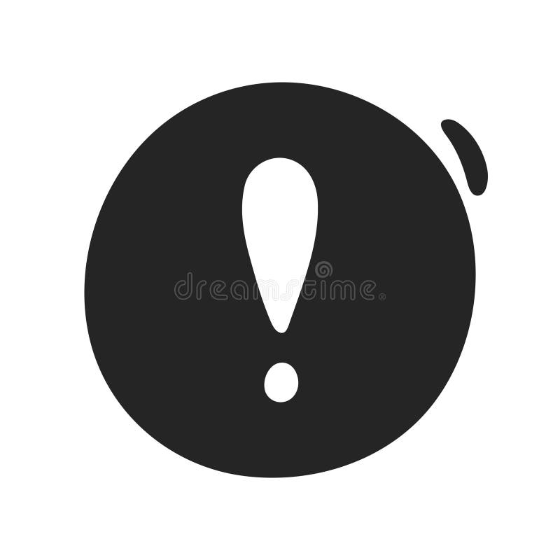 Doodle Exclamation Mark in Black Round Form, Notification Bell, Alert ...