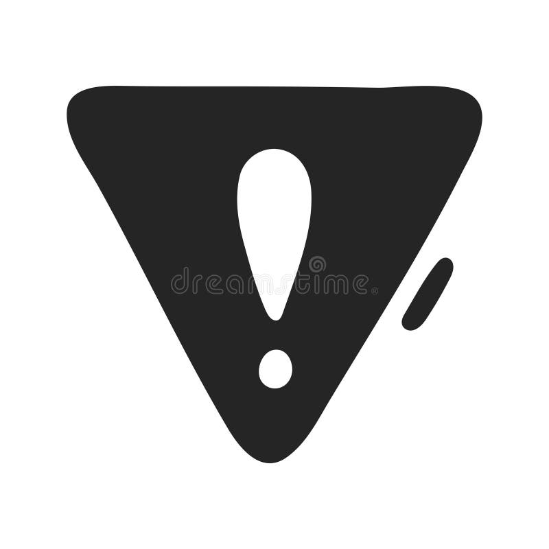Doodle Exclamation Mark in Black Triangle Form, Notification Bell ...
