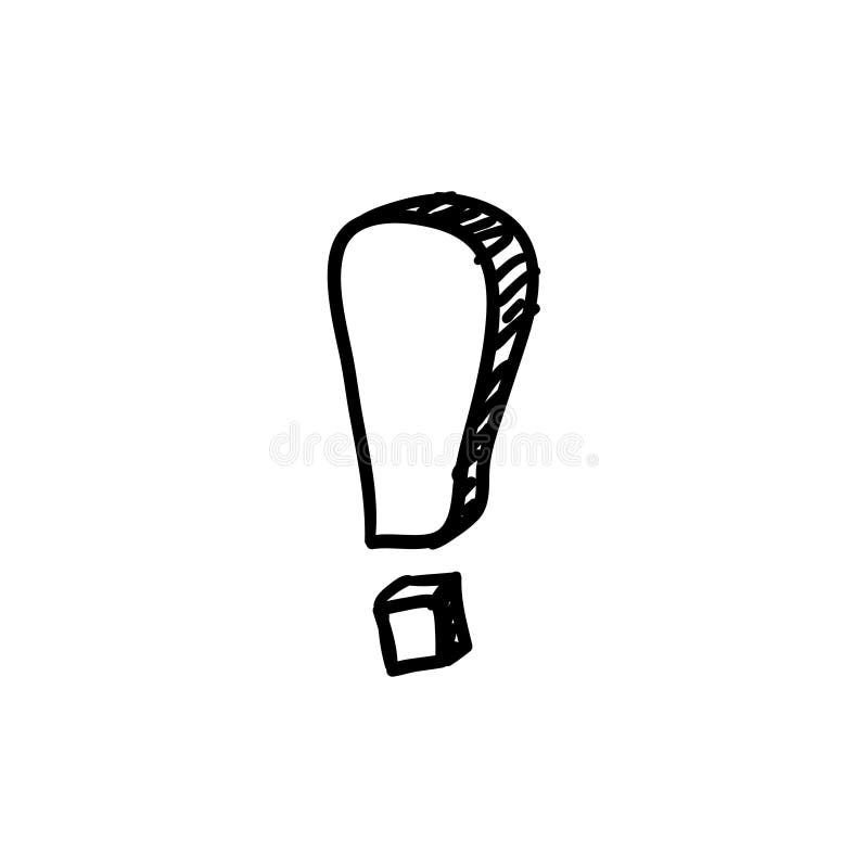 Doodle Exclamation Mark stock illustration. Illustration of navigation ...
