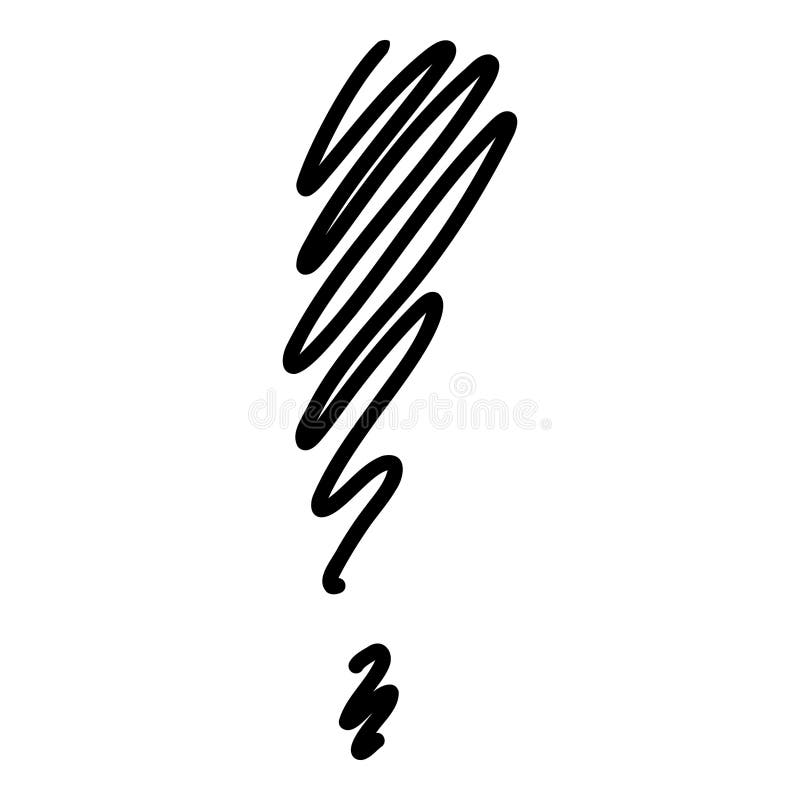Doodle Exclamation Mark. Hand Drawn Punctuation Marks and Exclamatory ...