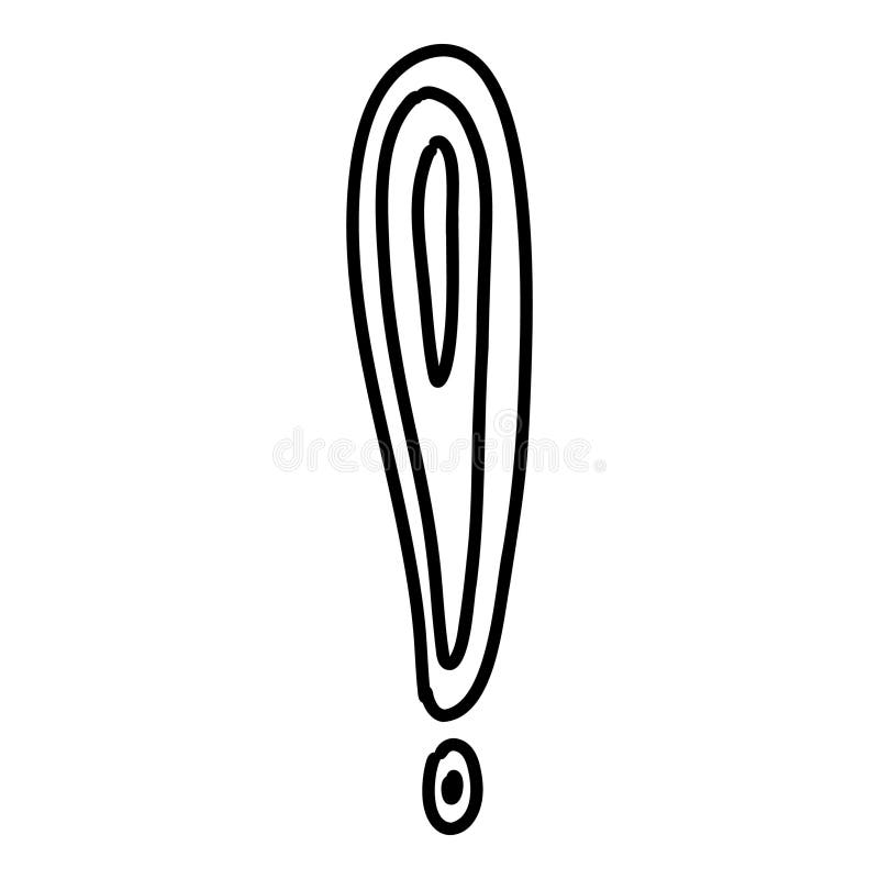 Doodle Exclamation Mark. Hand Drawn Punctuation Marks and Exclamatory ...