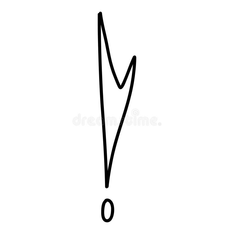 Doodle Exclamation Mark. Hand Drawn Punctuation Marks and Exclamatory ...