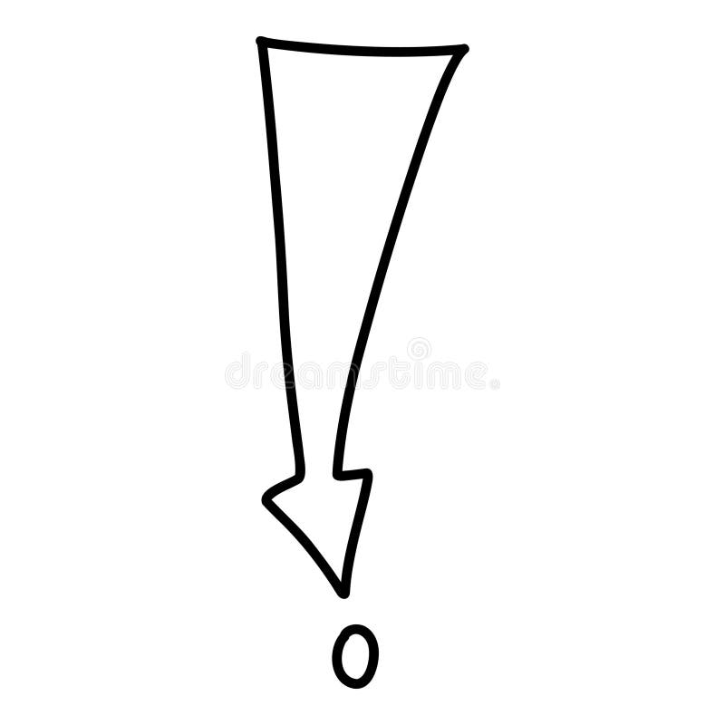 Doodle Exclamation Mark. Hand Drawn Punctuation Marks and Exclamatory ...