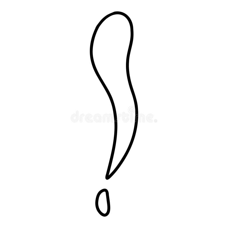 Doodle Exclamation Mark. Hand Drawn Punctuation Marks and Exclamatory ...