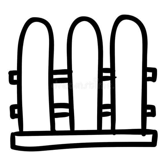 Doodle fence stock vector. Illustration of fence, flat - 258303053