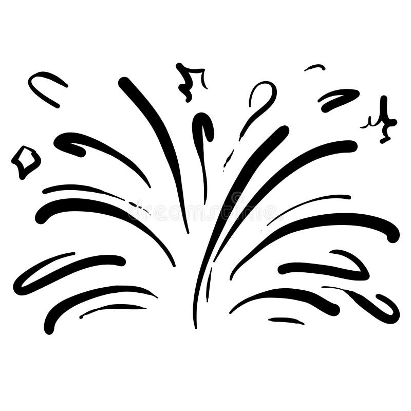 Doodle Firework Explosion in Doodle Style Stock Vector - Illustration ...