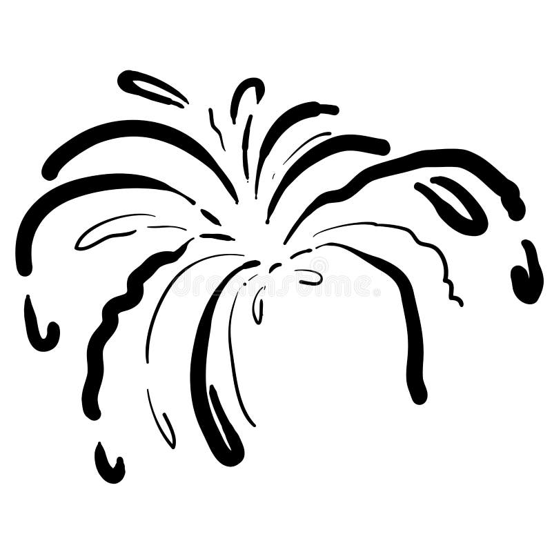 Doodle Firework Explosion in Doodle Style Stock Vector - Illustration ...