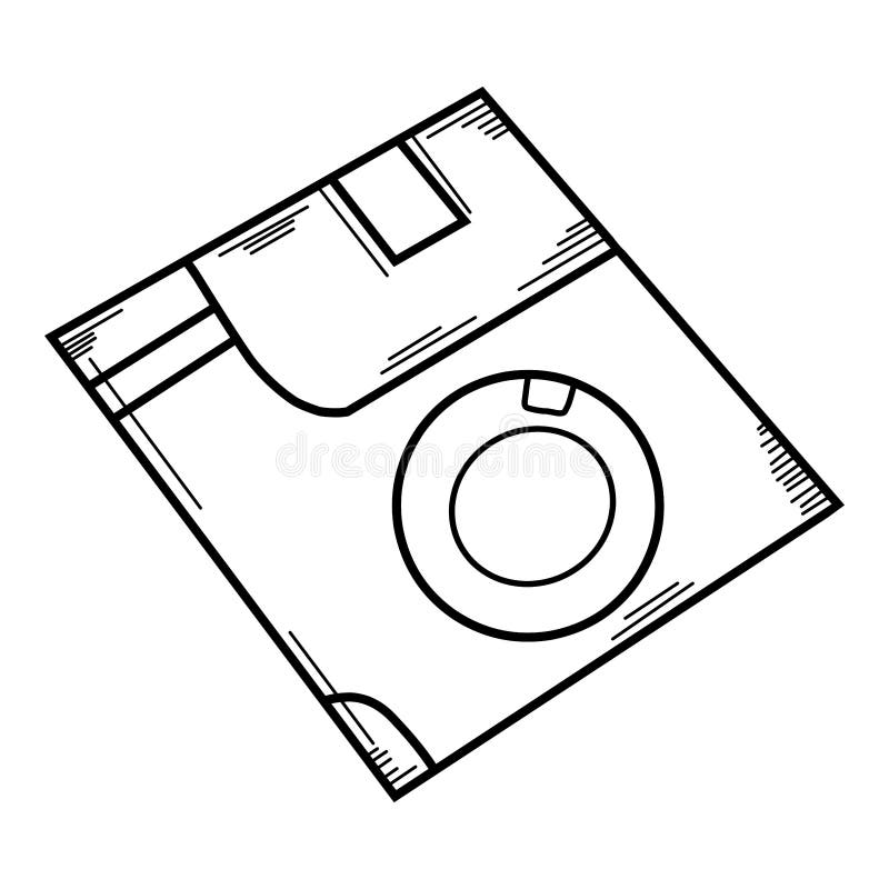 Doodle floppy disk stock vector. Illustration of flat - 258090113