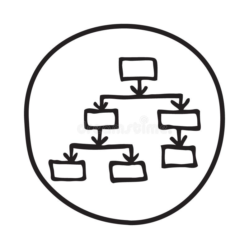 Doodle Flow Chart icon stock illustration. Illustration of symbol ...