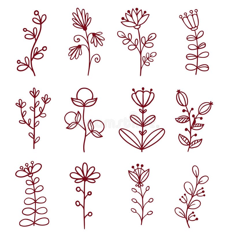 Doodle of Flower Hand Drawing Sketch Vector Stock Vector - Illustration of element, swirl: 256923612