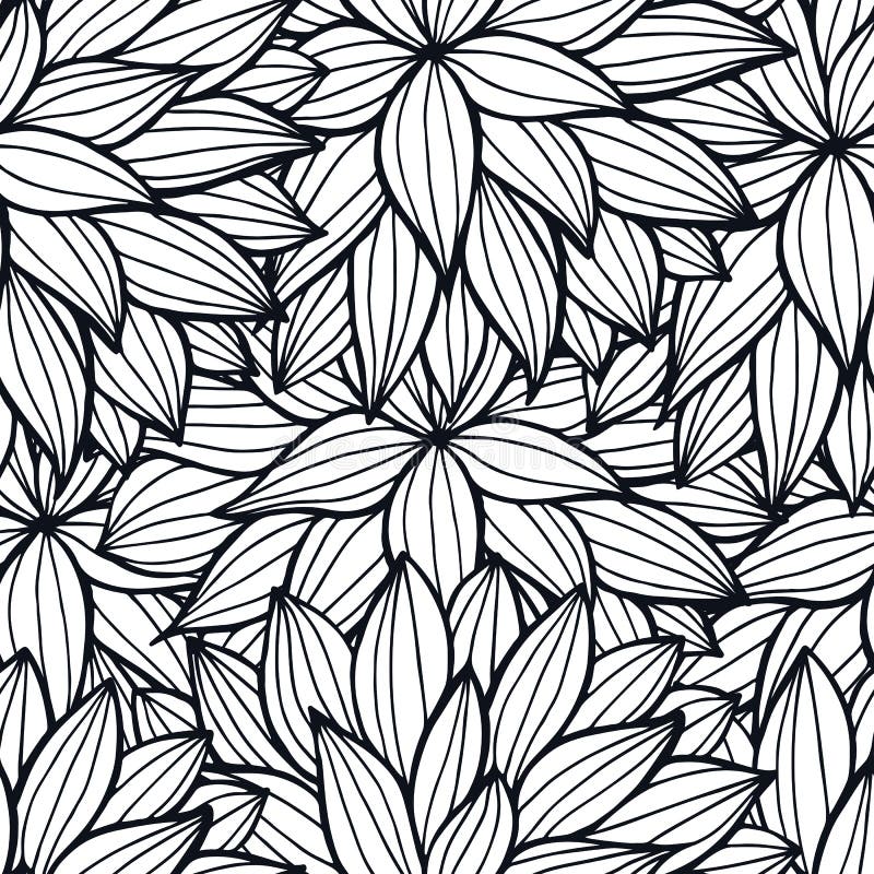 Doodle Flowers Outline Ornamental Seamless Pattern Stock Vector ...