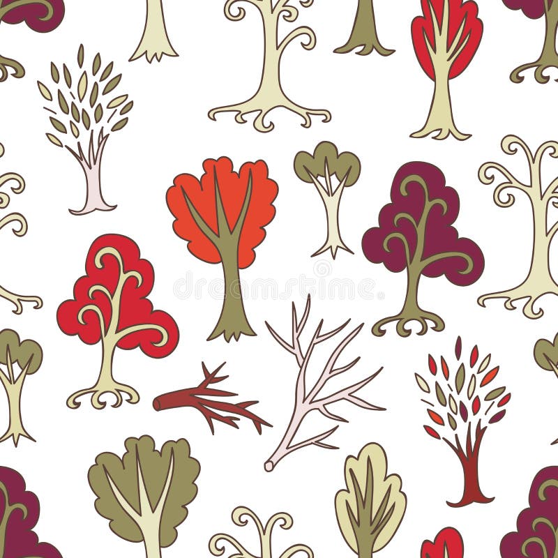 Seamless Pattern Forrest Doodle Stock Illustrations – 918 Seamless ...