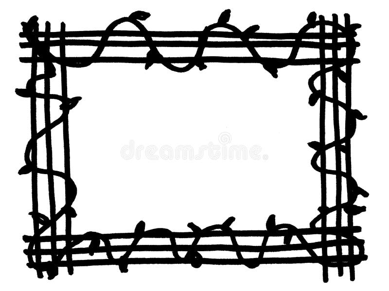 Doodle Frame or Border Black and White Isolated on a White Background ...