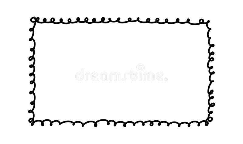 Doodle Frames. Rectangle Hand Drawn Borders. Squared Ornament Frame for ...