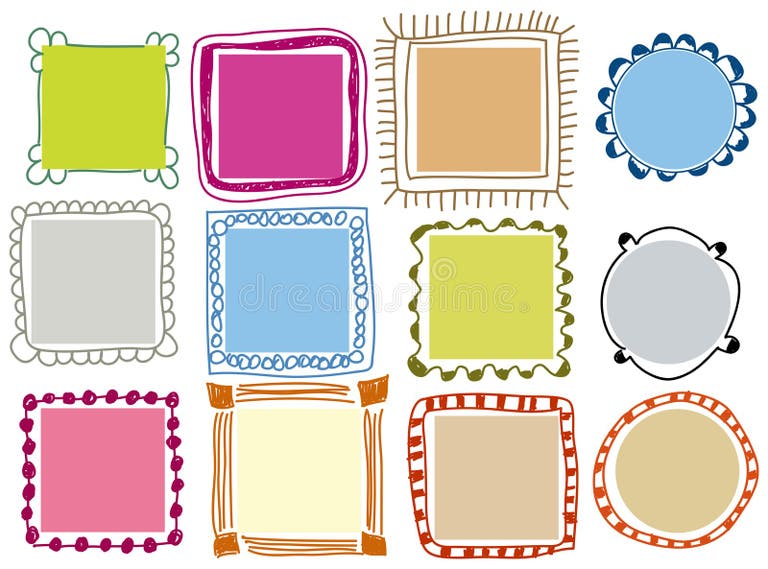 Colorful Doodle Frames Stock Illustrations – 3,434 Colorful Doodle ...