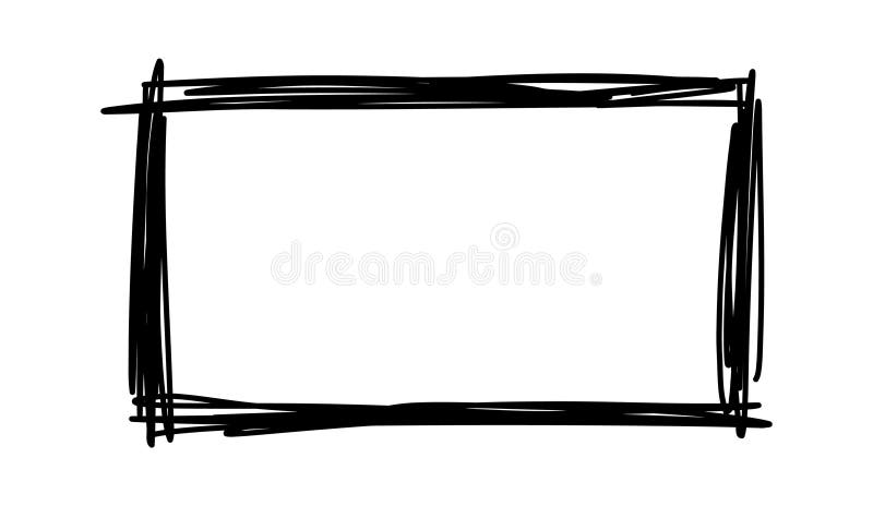 Doodle Frames. Rectangle Hand Drawn Borders. Squared Ornament Frame for ...