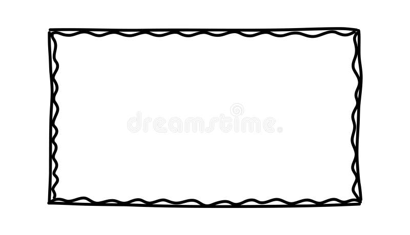 Doodle Frames. Rectangle Hand Drawn Borders. Squared Ornament Frame for ...