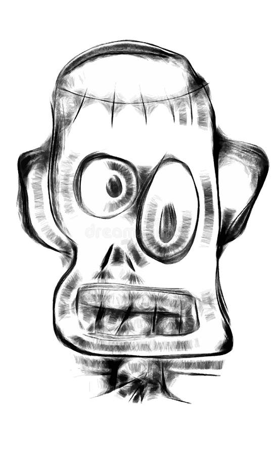 Doodle Frankenstein Monster Face Stock Vector - Illustration of ...