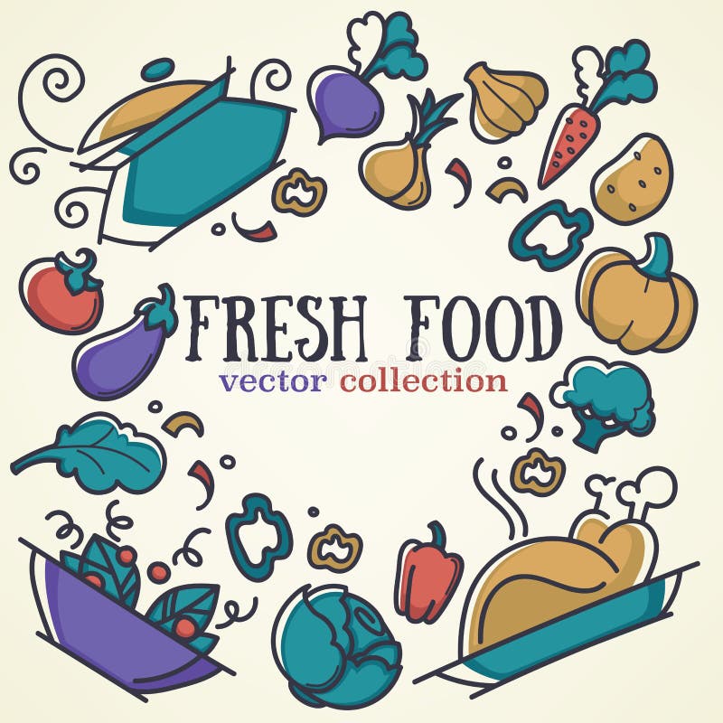 Eco food stock vector. Illustration of dish, emblem, drink - 66821689