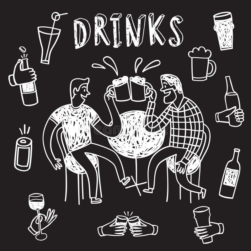 Doodle Friends Drinking Beer Set. Stock Vector - Illustration of glass ... Doodle Friends Drinking Beer Set. Stock Vector - Illustration of glass ...