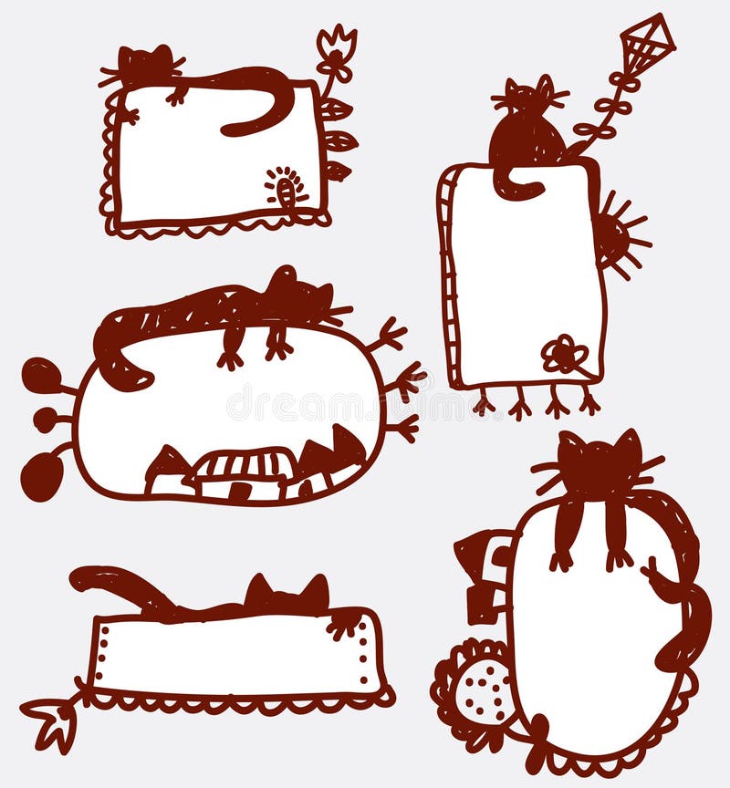 Frames doodle funny set stock vector. Illustration of emblem - 21925019