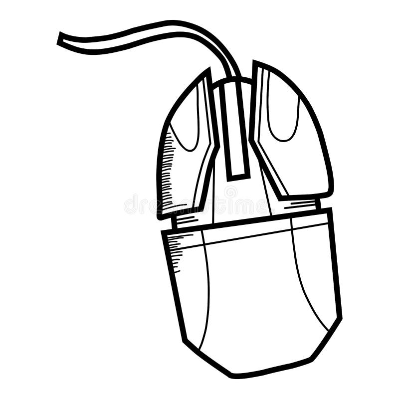 Doodle gaming mouse stock vector. Illustration of flat - 258090105