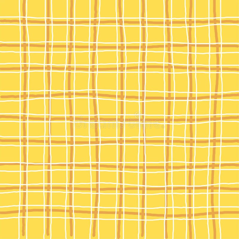 Doodle Gingham Check Plaid Vector Pattern. Vertical and Horizontal Hand ...