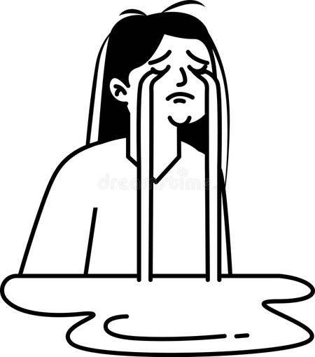 Doodle Girl Character Crying Stock Vector - Illustration of doodle ...