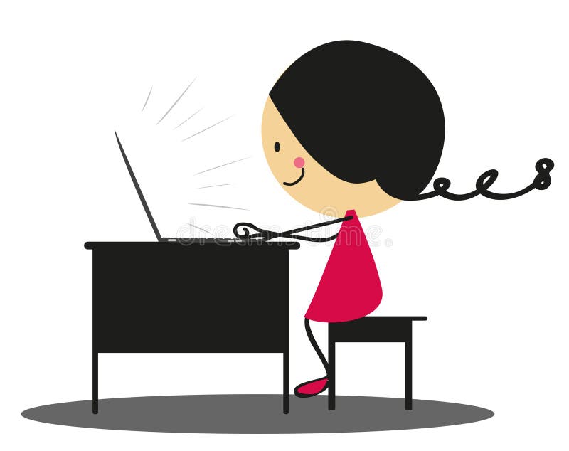 Doodle Girl Working Laptop Stock Illustrations – 341 Doodle Girl ...