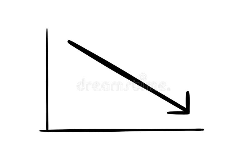 Doodle Graph going down stock illustration. Illustration of investment ...