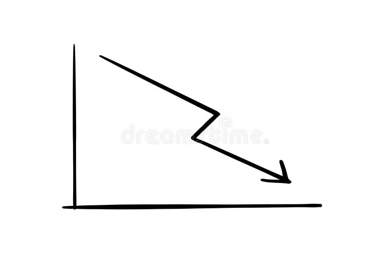 Doodle Graph going down stock illustration. Illustration of drawn ...