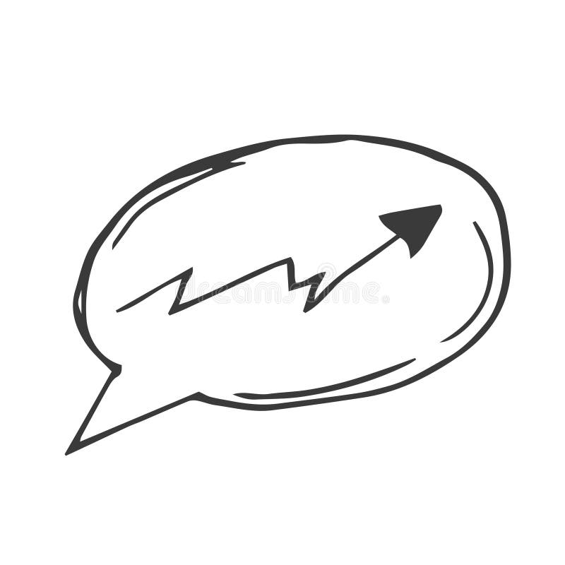 Doodle Graph Up. Vector Symbol of Growth Isolated on White Background ...