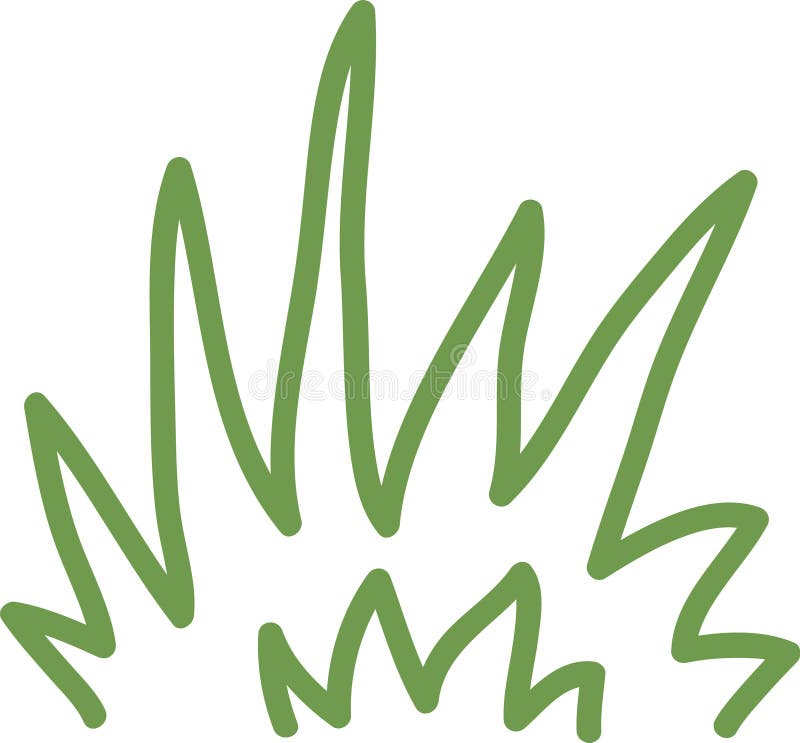 Doodle Grass Line Drawing stock vector. Illustration of plant - 356217415
