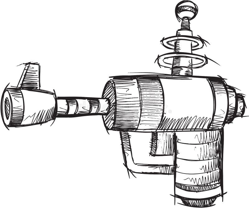 Doodle Gun Vector stock vector. Illustration of doodle - 54761996