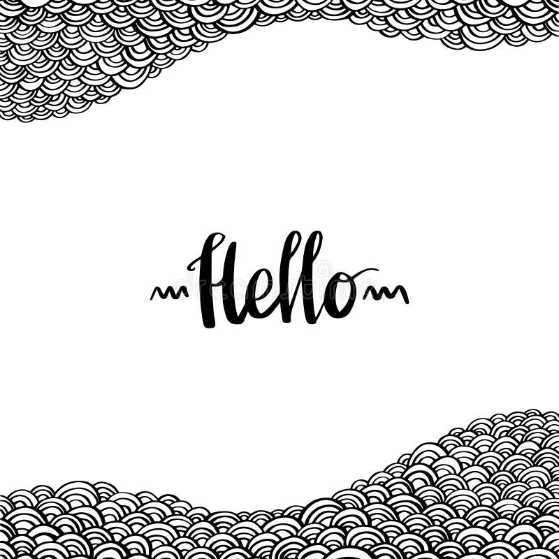 Hello Border Blue and Purple, White 2 Stock Vector - Illustration of ...