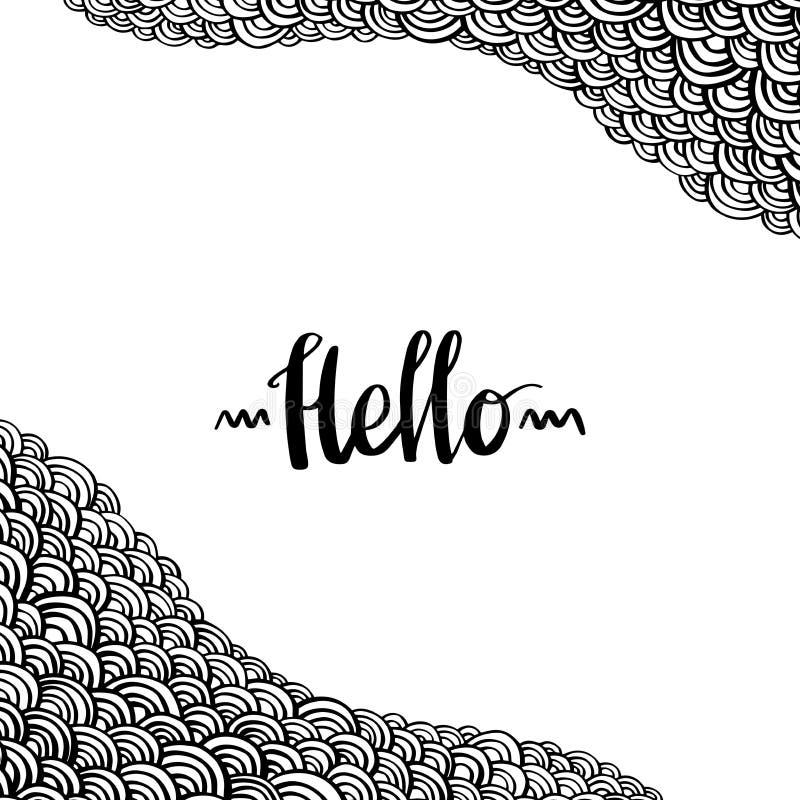 Hello Border Blue and Purple, White 2 Stock Vector - Illustration of ...