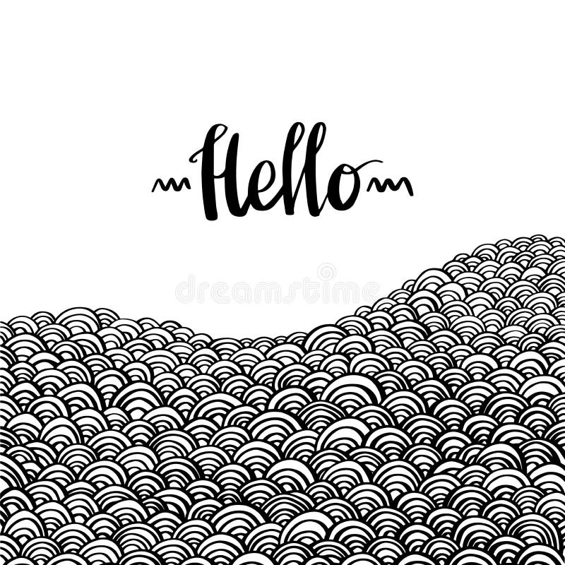 Hello Doodle Floral Frame-12 Stock Vector - Illustration of hand, drawn ...
