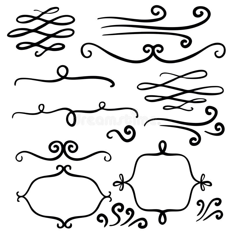 Hand Drawn Doodle Leaf Foliage Border Dividers Stock Vector ... Hand Drawn Doodle Leaf Foliage Border Dividers Stock Vector ...