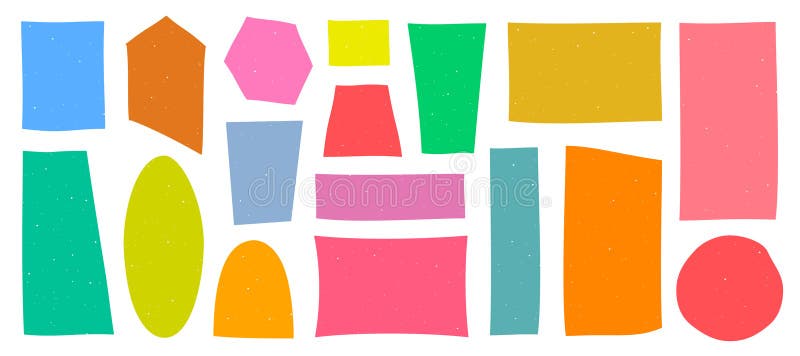 Doodle Hand Drawn Frames with Grain Texture, Colorful Drawn Squares ...