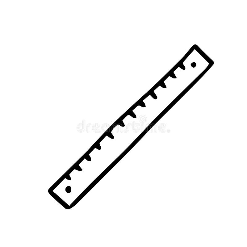 Doodle Hand-drawn Ruler School Stock Vector - Illustration of wooden ...