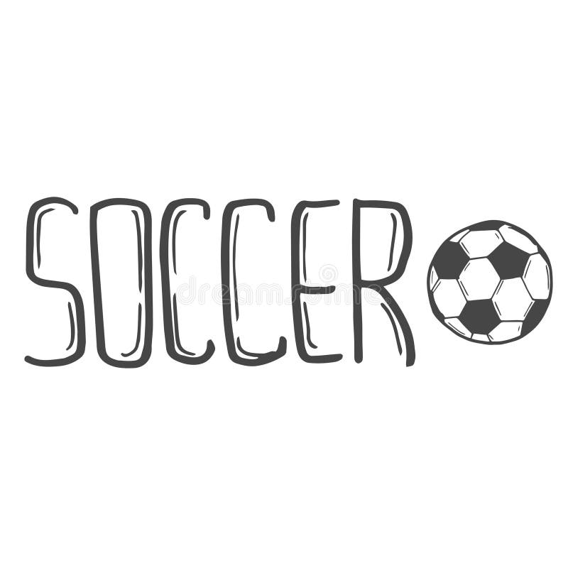 Doodle Hand Drawn Soccer Word Stock Vector - Illustration of card ...