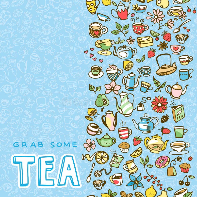 Colorful Tea Doodles Stock Illustrations – 380 Colorful Tea Doodles ...