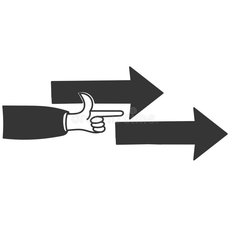Doodle Hand Pointing Finger and Forward Arrow Illustration in Hand ...