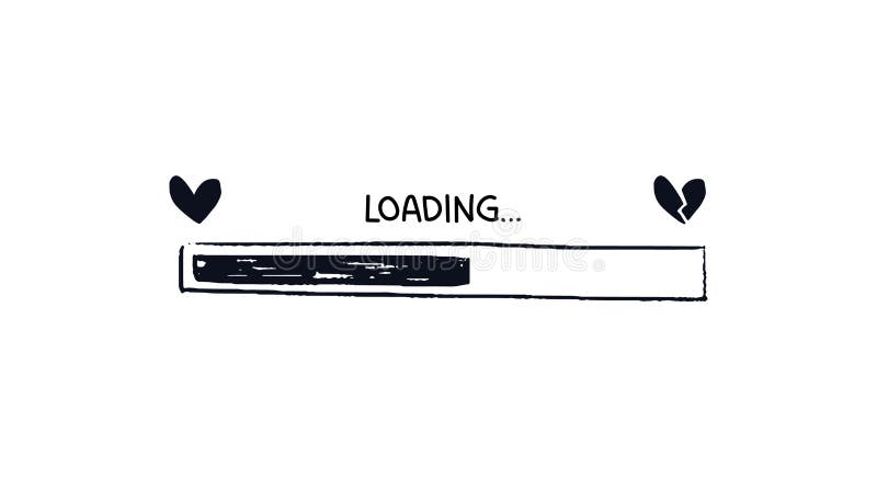 Doodle Heart Loading Bar. Hand-drawn Progress Bar Healthy Heart and ...