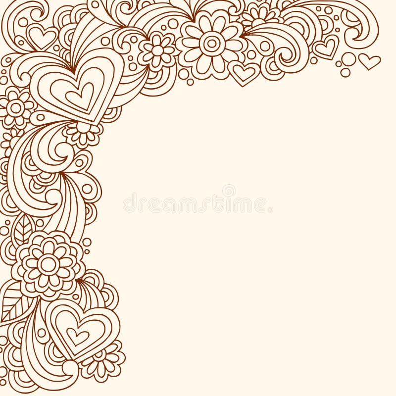 Doodle Henna Abstract Swirls Vector Stock Vector - Illustration of ...