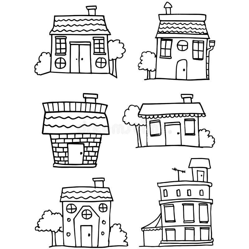 Doodle of house hand draw stock vector. Illustration of style - 85816601