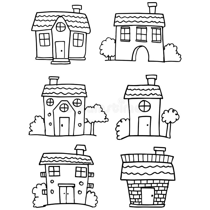Doodle of House Various Set Stock Vector - Illustration of design ...