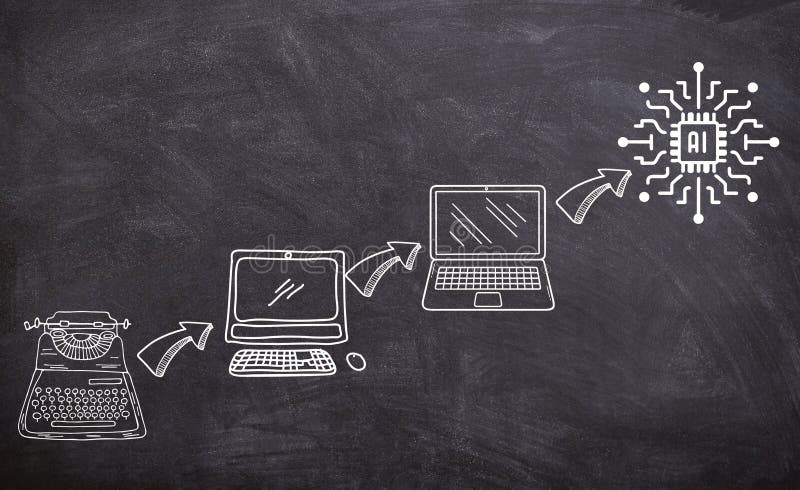 Technology evolution stock photo. Image of doodle, intelligence - 302340592